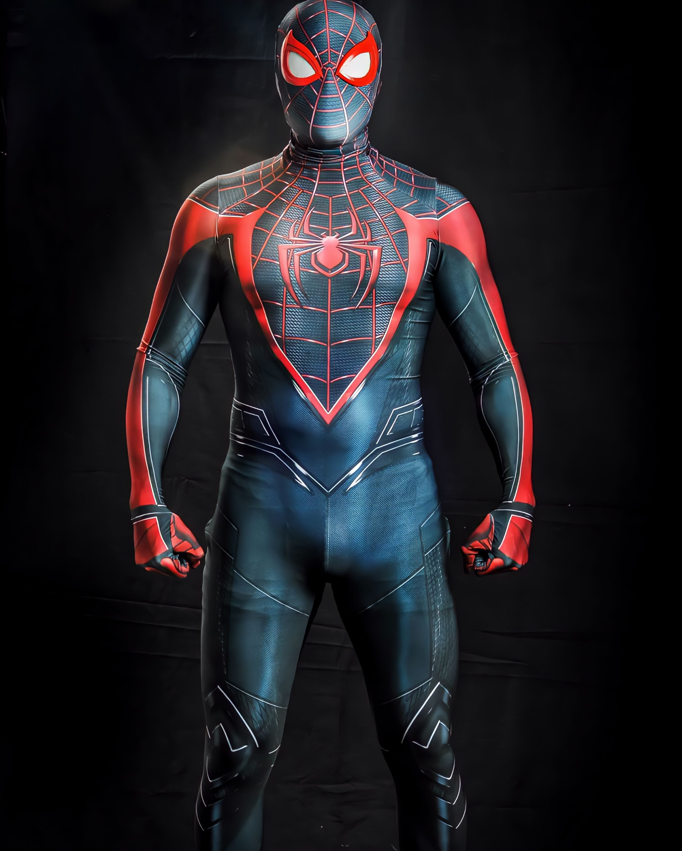 Fantasia Miles Morales Game PS5 Homem Aranha Ultimate Cosplay Traje Luxo Profissional G Infantil